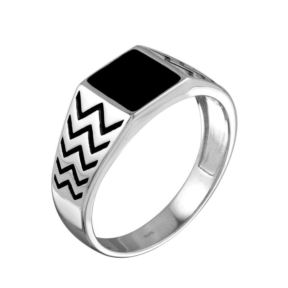 Sterling Silver Zig Zag Ring by London Manori